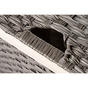 Synthetic Wicker Laundry Hamper Basket With Lid and Liner by Blue Ridge Basket Company (Gray)