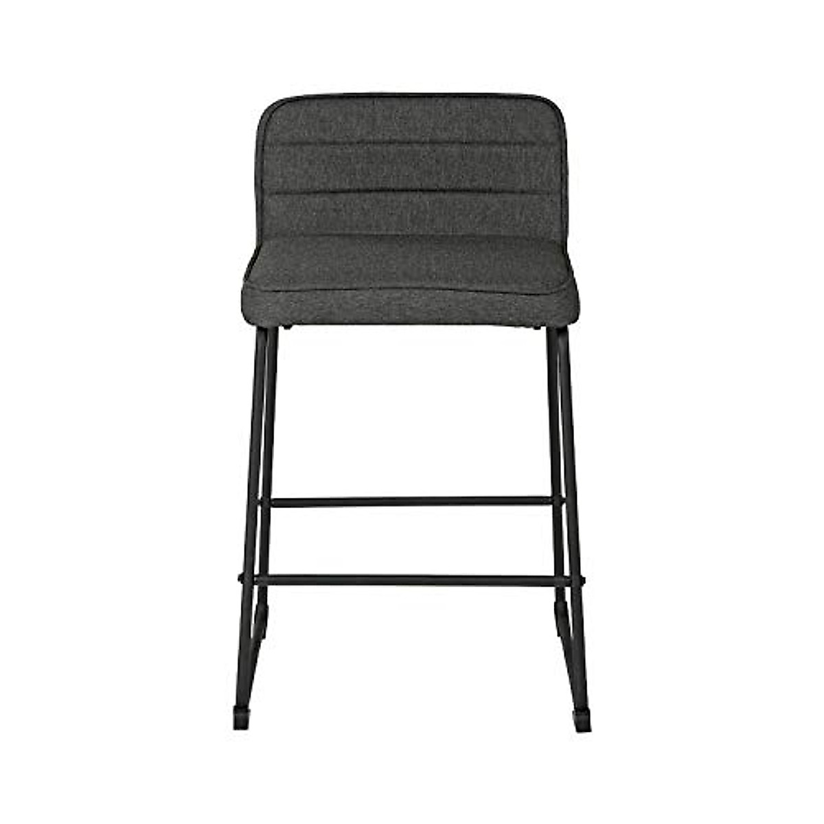 Signature Design by Ashley Nerison 26" Modern Upholstered Counter Height Bar Stool, 2 Count, Dark Gray
