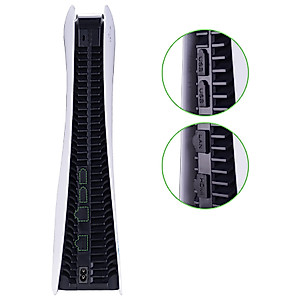 PlayVital Dust Cover Dust Plug Set for ps5 Digital Edition & Disc Edition - Light Gray Trim