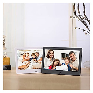 10 Inch Screen LED Backlight HD 1024 * 600 Digital Photo Frame Electronic Album Picture Music Movie Full Function Good Gift (Color : Black 16GB, Size : US Plug)