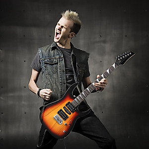 Ktaxon 39" Electric Guitar with 20Watt Amp, Full Size 170 Model Starter Guitar Kit for Beginners & Professional W/Bag, Shoulder Strap, Wrench Tool, Plectrum - Brown Sunburst