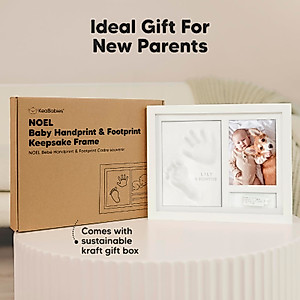 KeaBabies Baby Footprint Kit - Baby Hand and Footprint Kit, Baby Shower Gifts for Mom, Baby Keepsake, Personalized Baby Picture Frame Print Kit, Baby Handprint Kit, Mother's Day Gifts (Alpine White)