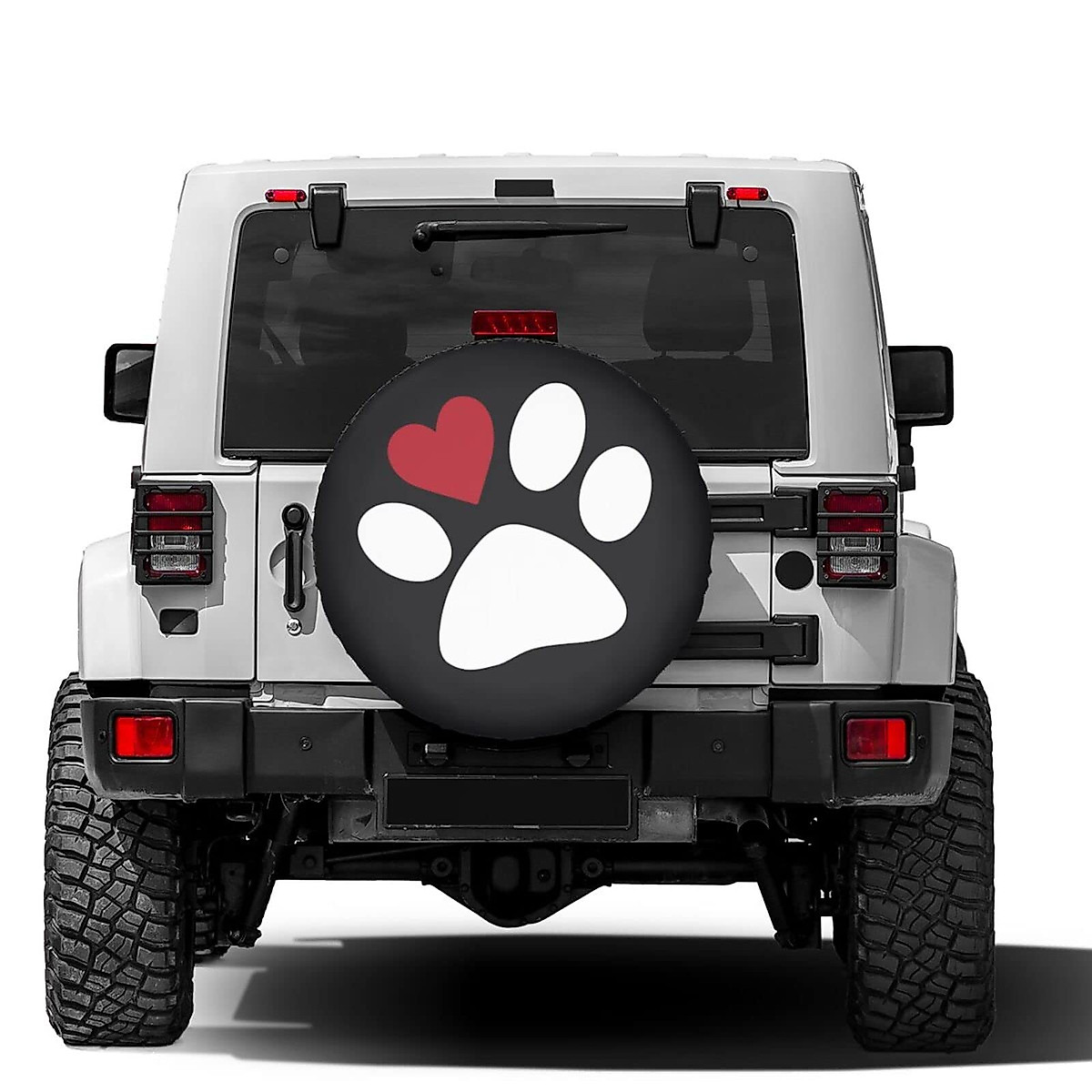 Delerain Dog Paw Print Spare Tire Cover for RV Trailer SUV Truck and Many Vehicle, Wheel Covers Sun Protector Waterproof (15 Inch for Diameter 27"-29")