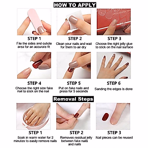 RikView Fall Press on Nails Long Acrylic Almond Fake Green Full Cover For Women