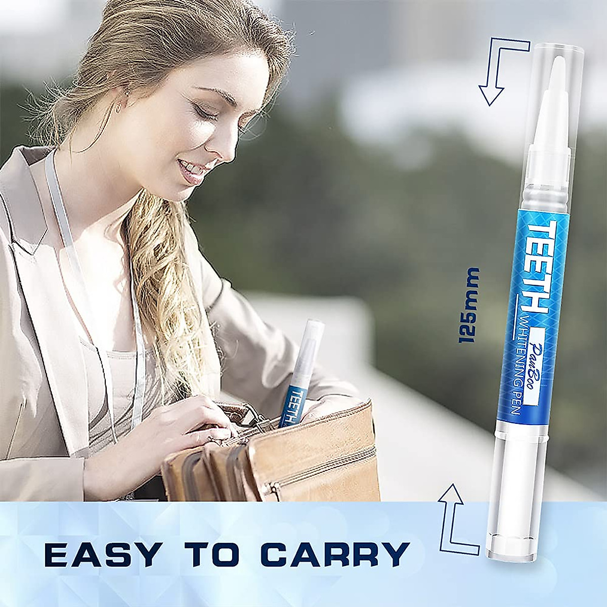 Teeth Whitening Pen, Use Twice a Day Up to 1-6 Shade Whiter in 1-2 Weeks, 4 No Sensitivity Pens, 70+ Whitening Treatments, Effective, Pain Free and Enamel Safe, Easy to Use at Home Travel, Flavourless