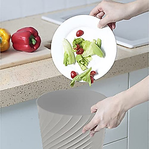 DAJITRE 1.8 Gallon Small Trash Can Wastebasket Recycling Bin Slim Profile for Compact Spaces Bathroom, Office, Bedroom, Kitchen (1.8 Gallon, Grey)