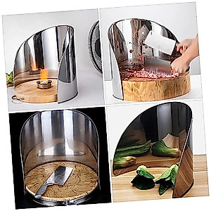 Zerodeko Chopping Board Guard Butter Board Cooking Sink Screen Round Cutting Board Metal Screen Dirt Spatter Guard Chopping Board Oil Baffle Kitchen Grease Shield Screen Barrier Safety Mask