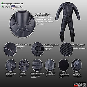 Jackets 4 Bikes New Men's 2PC Motorcycle Leather Racing HUMP 2 PC Two Piece Armor Suit