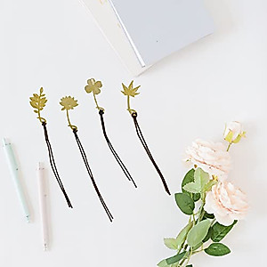 Teaseniy Hollow Metal Bookmarks, 8 Pcs Pretty Bookmarks Set with Lanyard Book Markers for Book Lovers Writers Readers Children Teens Adults