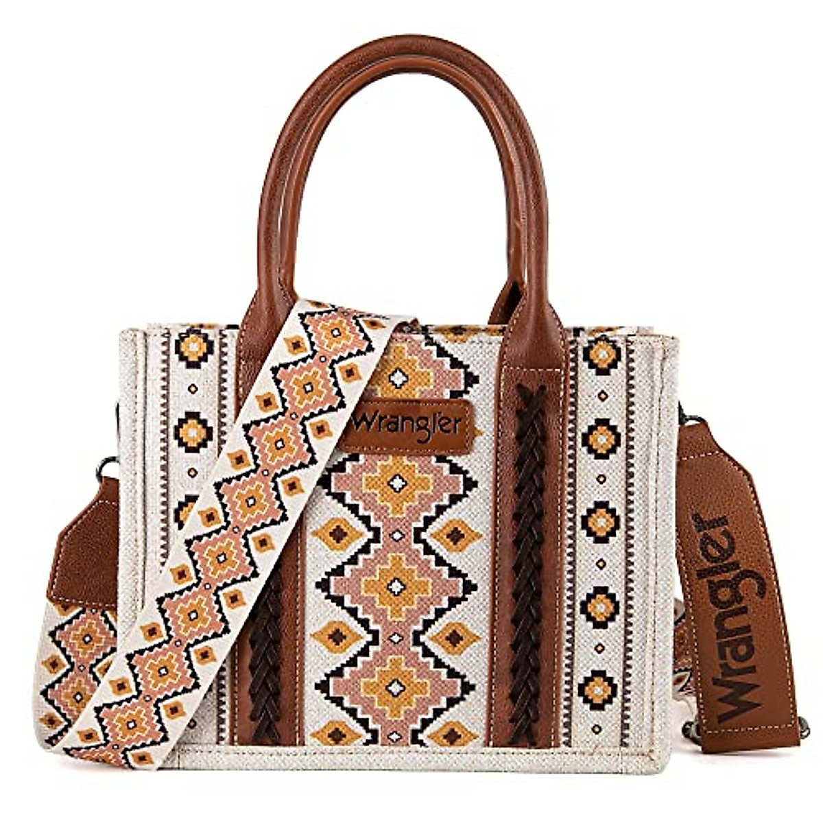 Wrangler Tote Bag for Women Western Shoulder Purses Boho Aztec Satchel Hobo Handbags with Guitar Strap WG2202-8120SCF