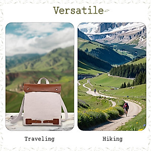 TSD The Same Direction Cooper Canvas Leather Backpack Convertible Crossbody (Ivory)