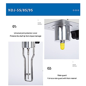 NDJ-8S Digital Rotational Viscometer with with 4 Types of rotors (No. 1, 2, 3, 4) and No. 0 Rotor Set