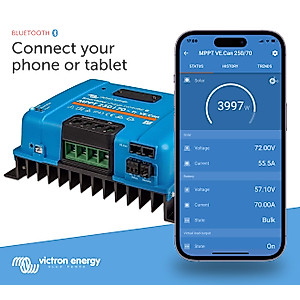 Victron Energy SmartSolar MPPT Tr VE. Can 250V 70 amp 12/24/36/48-Volt Solar Charge Controller (Bluetooth)