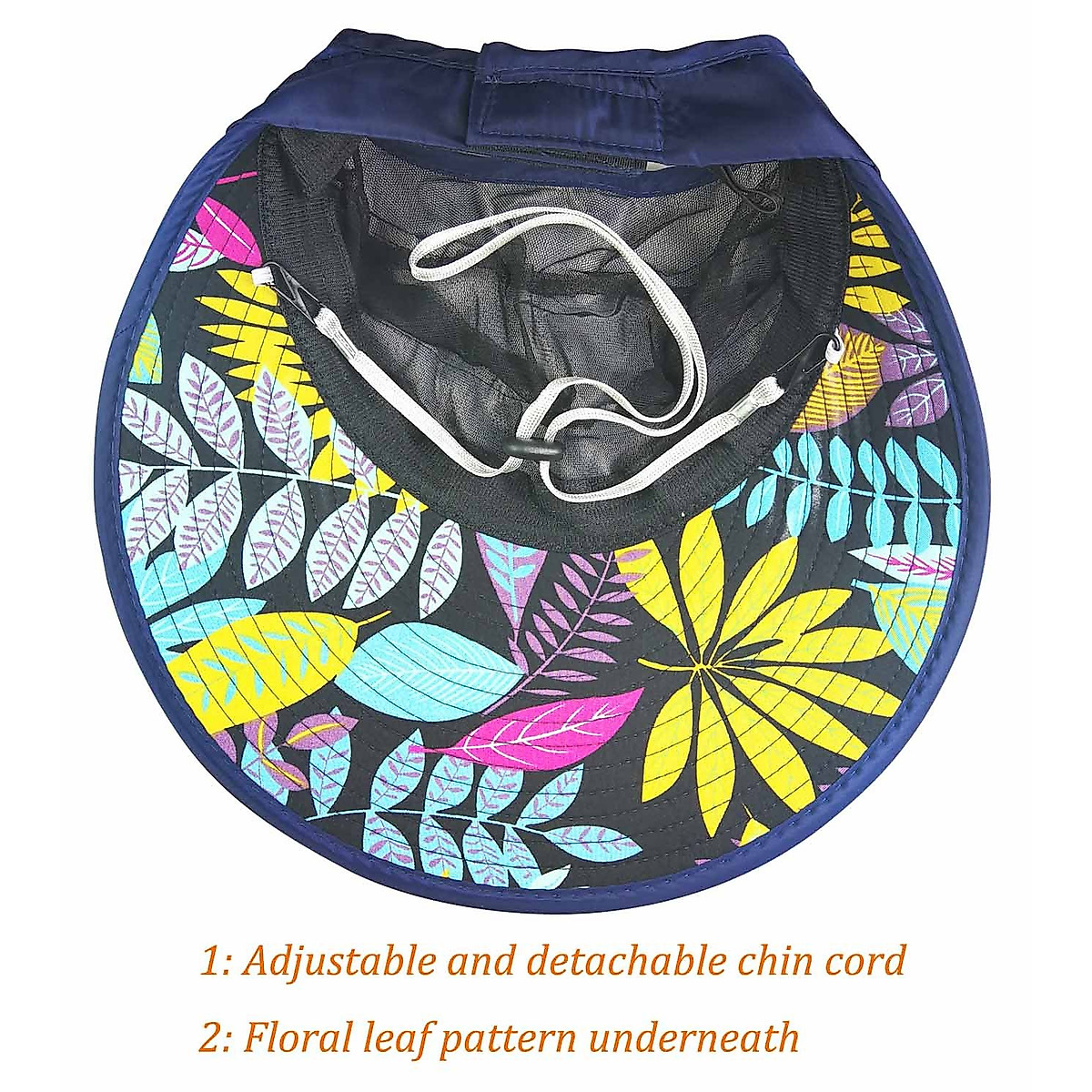 HINDAWI Sun Hat Sun Hats for Women Wide Brim Packable UV Protection Visor Floppy Womens Beach Summer Cap Navy