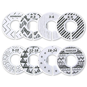 Baby Closet Dividers Unisex Baby Closet Organizer Baby Closet Size Age Dividers Round Nursery Clothing Size Dividers for Boy and Girl from Newborn to Toddlers