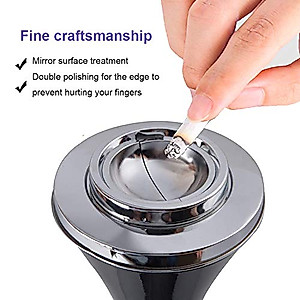 Floor Standing Ash Tray with Lid Stainless Steel Contemporary Self-Cleaning Smoking Ashtray Creative Smart Cigarette Detachable Ashtrays 23.5 High Patio Windproof Ash Holder for Indoor or Outdoor