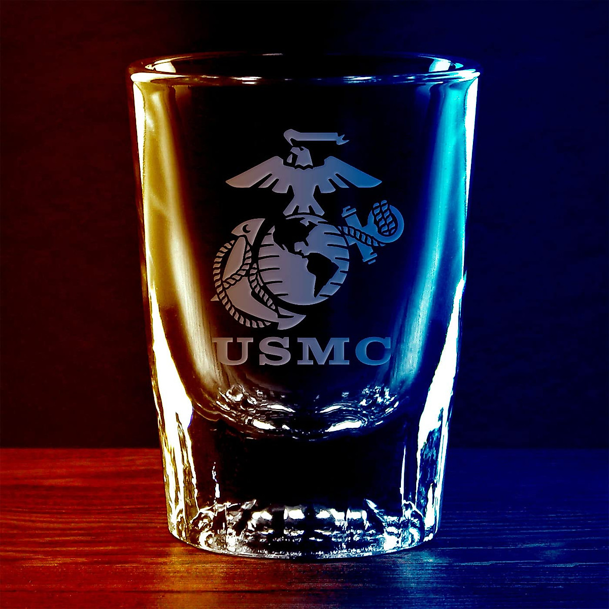 7.62 DESIGN U.S. Marine Corps Eagle Globe & Anchor Deep Etched 1.5 oz. Shot Glass