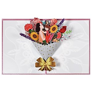 Magic Ants Happy Mother’s Day Card - 3D Flower Flora Bouquet Greeting Card - 3D Pop Up Mothers Day Card - Handcrafted 3D Pop Up Greeting Card for Her - Birthday Card for Mom