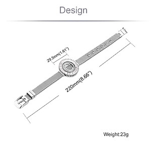 COTTVOTT Women Charms Initial 26 Letters Alphabet Bracelet Bangle Stainless Steel Mesh Belt Buckle Bracelets (Bracelet C-Silver Color)