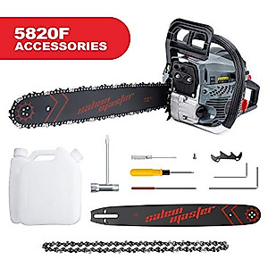 SALEM MASTER Chainsaw Gas 5820F 58CC 2-Cycle Gas Powered Chainsaw, 16 Inch Chainsaw, Handheld Cordless Petrol Gasoline Chain Saw for Farm, Garden and Ranch (5820H-16inch)