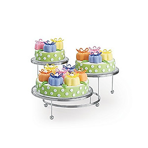Wilton Cakes 'N More 3-Tier Cupcake and Cake Stand Display, Silver