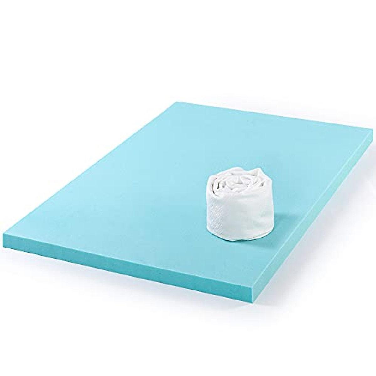 ZINUS 2 Inch Ultra Cooling Gel Memory Foam Mattress Topper with Cooling Cover/CertiPUR-US Certified, Queen