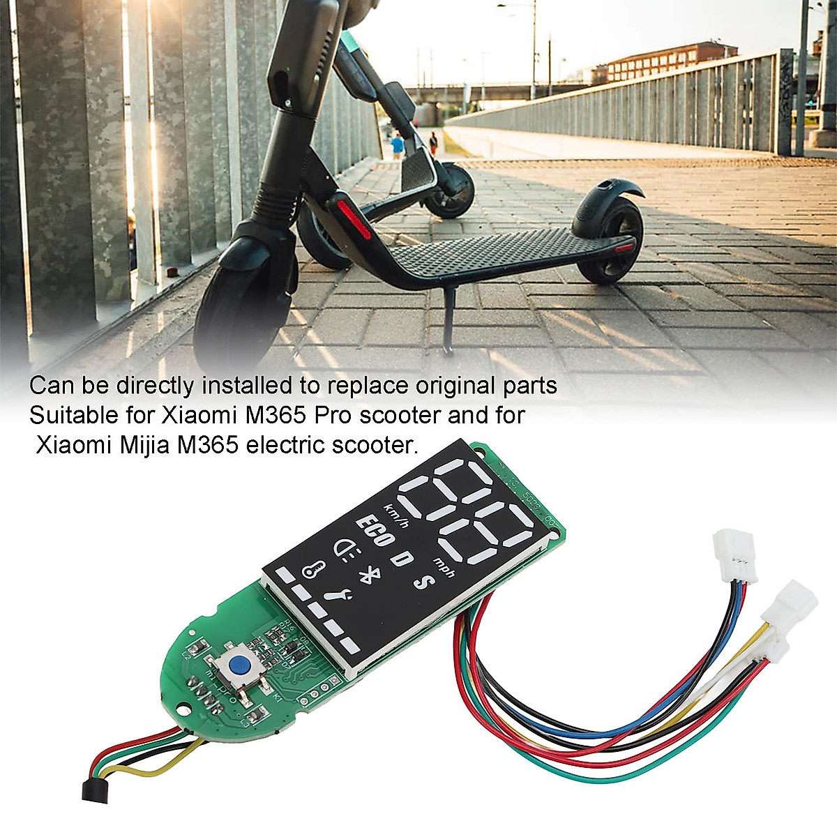 Alomejor Electric Scooter Circuit Board, Dashboard Contain Screen Switch Cover Upgraded Replacement for Xiaomi M365 Scooter (Green)