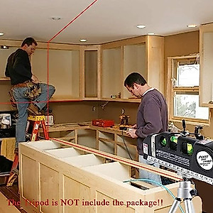 Multipurpose Laser Level Kit Standard Cross Line Laser 8 feet Measure Tape Ruler Tool Adjusted Metric Rulers for Construction Picture Hanging Wall Floor Writing Painting