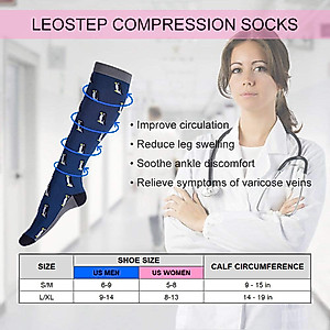 LEOSTEP Penguin Funny Sea Compression Socks for Women & Men, Support for Fishing, Sports, Travel, Athletic, Flight