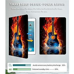 Case for Samsung Galaxy Tab A8 10.5 Inch 2022 PU Leather Slim Folio Lightweight Cover with Smart Auto Wake/Sleep Protective Case for Samsung A8 Tablet SM-X200 /SM-X205 /SM-X207,Cool Guitar