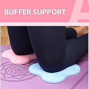 YOAHOME Yoga Knee Pad Cushion Pack of 2, Pilates Excercise Pats, Extra Workout Padding, Support for Knees, Wrists, Elbows. Eliminate Pain During Yoga or Exercise (Blue)