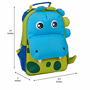 Green Spotted Dinosaur Dimensional Animal Shape Water Resistant Preschool Backpack
