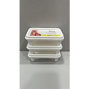 Unica Food Storage Containerwith Airtight Lid, Nestable Storage Boxes for Cereal, Snacks, Microwave, Dishwasher & Freezer Safe, Set of 3, White, 7 oz, 2.94x2.94x1.58 in