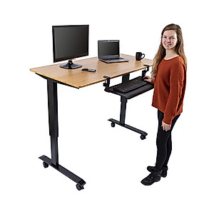 Stand Up Desk Store Large Clamp-On Retractable Adjustable Height Under Desk Keyboard Tray | for Desks Up to 1.5" (Large, 33" Wide)