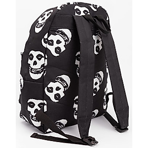 Misfits Backpack Music Skull Logo Black Red Rucksack 16”
