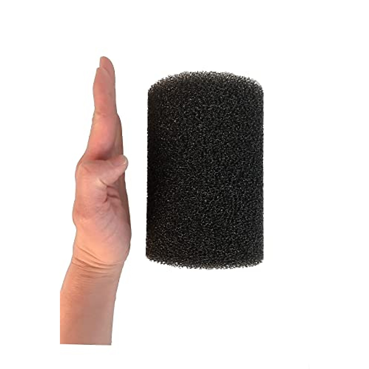 ViaAqua 2 Pack X-Large Overflow Filter Box Intake Round Pre-Filter Foam Sponge 5.91" x 4.13" for Aquariums and Ponds (Coarse 25PPI)