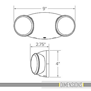 Compass CU2RC Hubbell Lighting LED 2 Head Emergency Light with Remote Capacity, White,Black