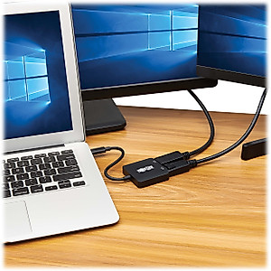 Tripp Lite USB-C Two-Monitor DisplayPort Adapter, Windows & MacBook Pro, 8K @ 30Hz 4:4:4 Single Output, 4K @ 60Hz 4:4:4 Dual Output, HDCP 2.2, HDR, DP 1.4 Alt Mode, 3-Year Warranty (U444-2DP-MST4K6)