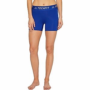 adidas Women's Soccer Techfit Base Short Tights, Bold Blue/White, Small