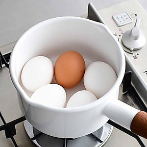 365methods YY-16S.Y Single-Handed Pot, Sauce Pan, Enamel, 6.7 inches (17 cm), Induction Compatible, Yellow