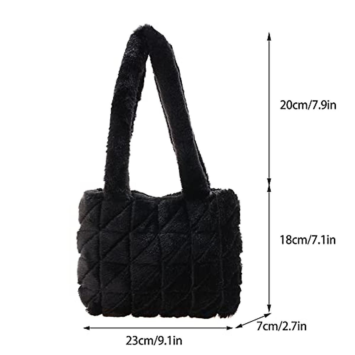 Shoulder Bags for Women Plush Tote Underarm Bags Soft Fluffy Casual Shoulder Handbags