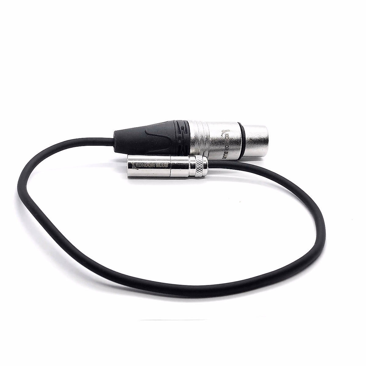 KONDOR BLUE XLR Cable for Set and Studio Audio Recording and Playback (16" Inch, TA4M Mini XLR to XLR, Black)