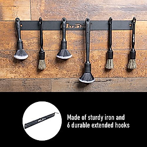 Maxshine Detailing Brush Hanger – 6 Durable Hooks Ready to Serve for Holding car Detail Brushes, Sturdy Design, Lightweight, Wall Mounted