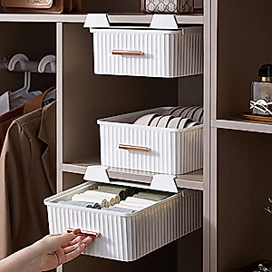 Zitrenot Under Desk Drawer Socks Organizer 6 Compartments Clothes Storage Bin for Bedroom Dorms Damage Free