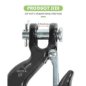 RACOONA Winch Hook,Chain Hook,1/4 inch Clevis Slip Hook with Safety Latch,Car Accessories Heavy Duty Safety Chain Hook,Forged Steel Towing Winch Hook for ATV UTV,Fit 3/16” 1/4” Synthetic Winch Rope