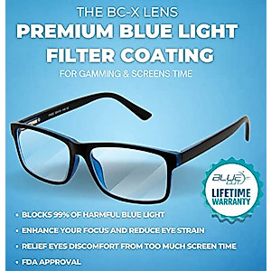Blue Light Blocking Glasses for Men/Women Anti-Fatigue Computer Monitor Gaming Glasses Prevent Headaches Gamer Glasses