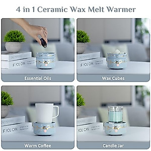 Bobolyn Wax Melt Candle Warmer Burner - Ceramic Essential Oil Burner Warmer Electric Scented Fragrance Candle Wax Melter Warmer for Home Office Bedroom Living Room Decor