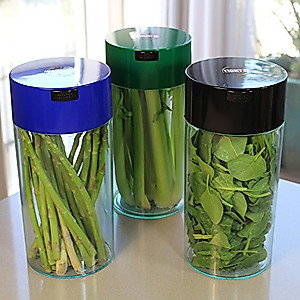 Tightpac America, Inc. Vacuum Sealed airtight Container, 2.35-Liter/2-Quart, Green Cap Clear Body