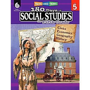 180 Days: Social Studies, Civics for 5th Grade Practice Workbook for Classroom and Home, Cool and Fun Practice Created by Teachers (180 Days of Practice)