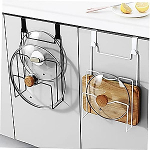 BUGUUYO Kitchen Cabinet Door Lid Holder L Brackets for Shelves Metal Stand Metal Storage Rack Wall Pot Lid Holder Wall Lid Organizer Saucepan Lid Wall Rack Decorative Pan Cover Rack Food